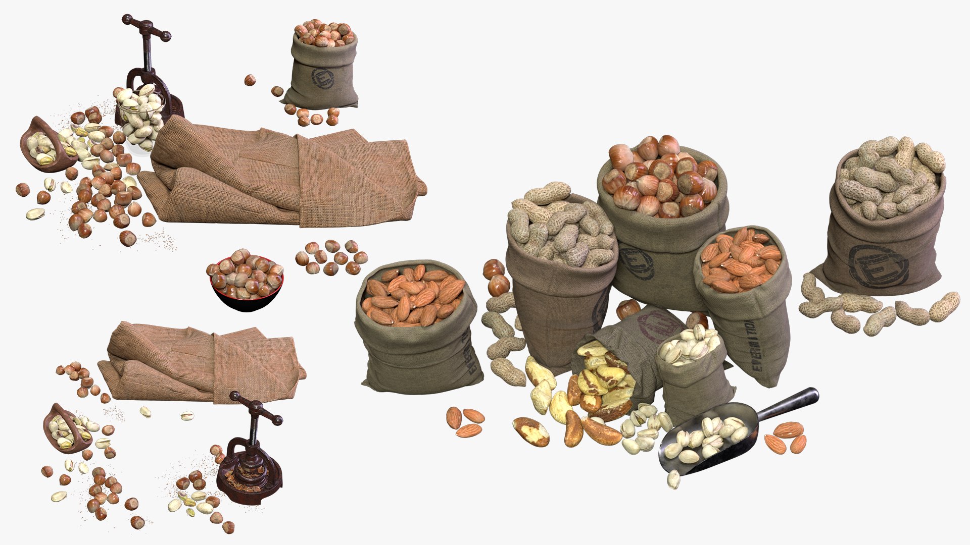 3D Nuts Hazelnuts Model - TurboSquid 2327085