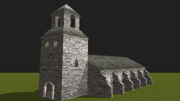 3d medieval chruch model