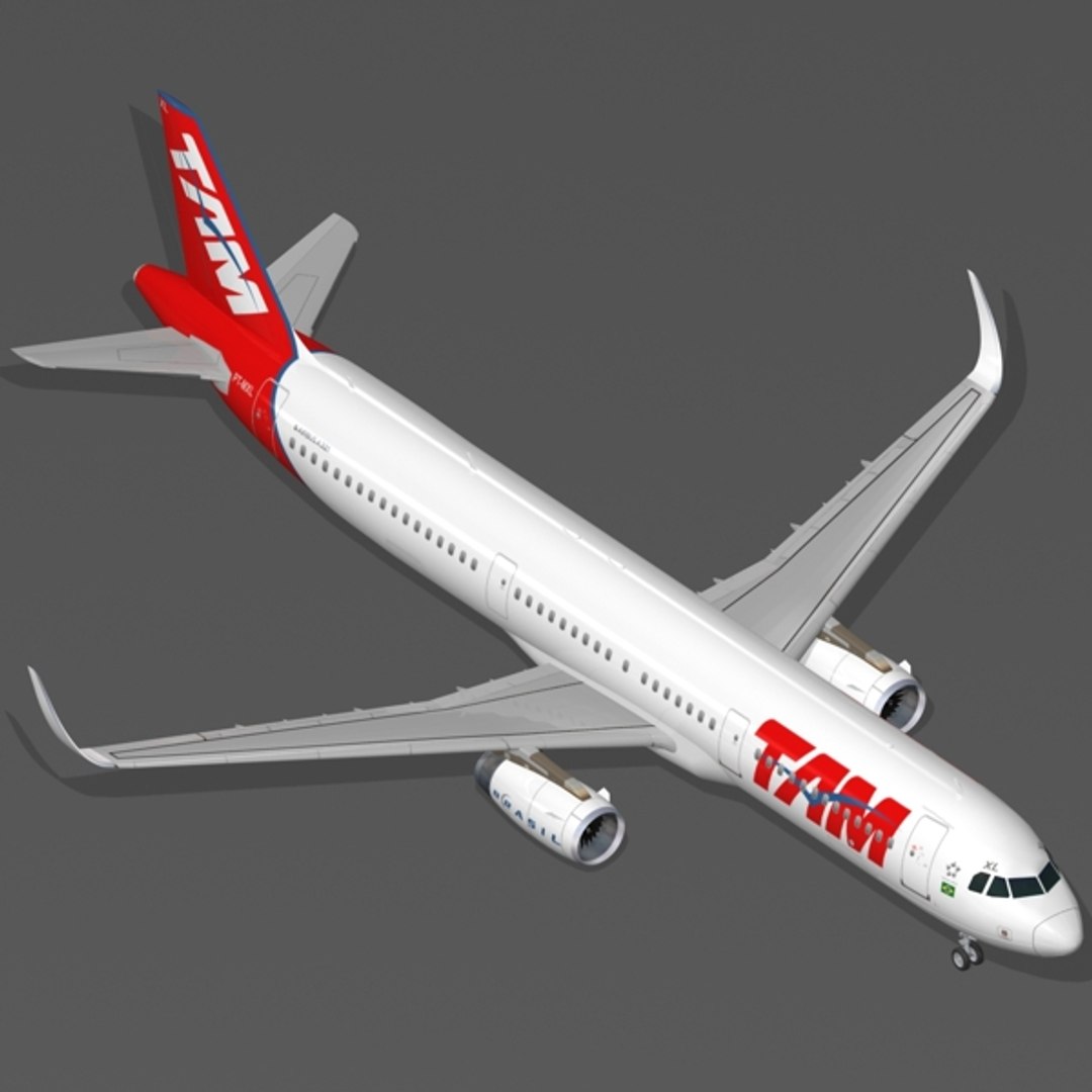 3d sharkleted airbus a321neo tam model