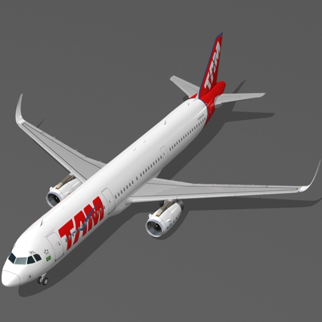3d sharkleted airbus a321neo tam model
