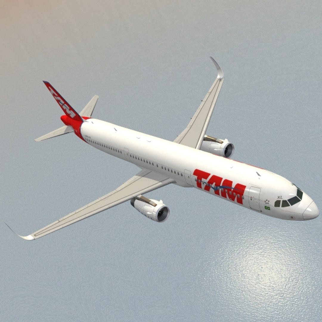 3d sharkleted airbus a321neo tam model