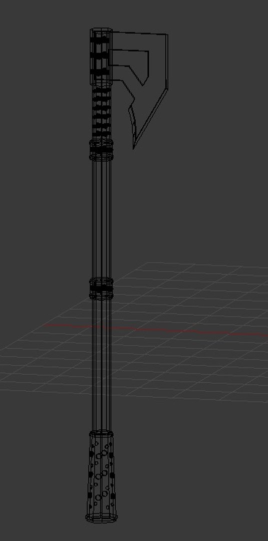 fantasy dwarf axe 3d obj