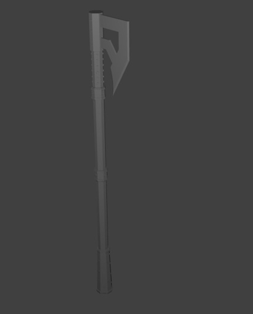 fantasy dwarf axe 3d obj