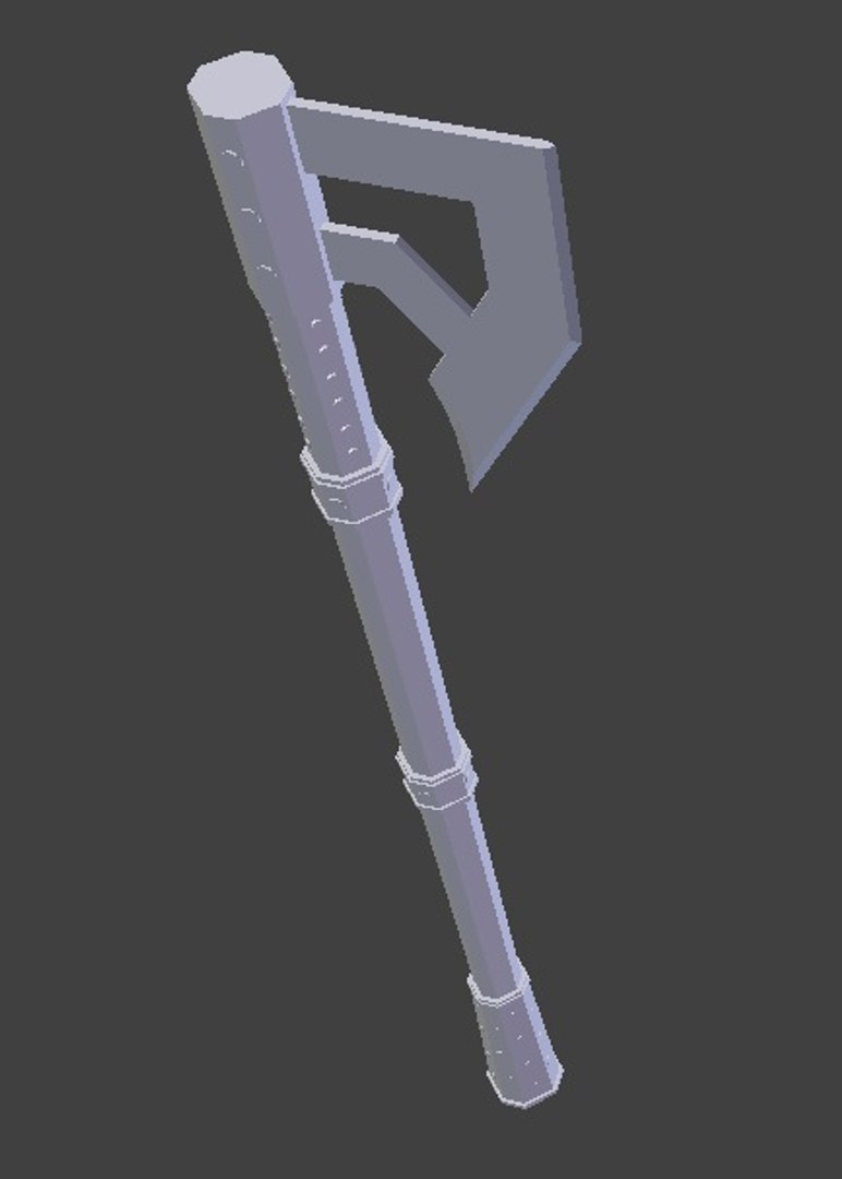 fantasy dwarf axe 3d obj