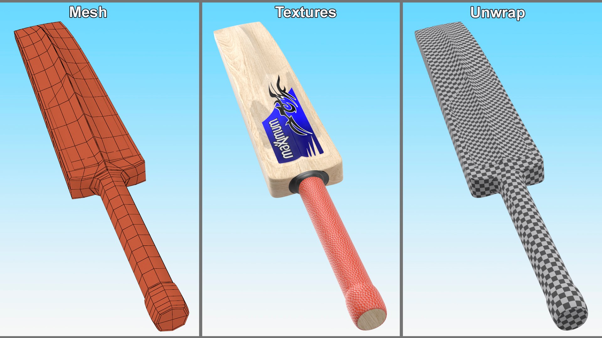 English Willow Cricket Bat Model - TurboSquid 2161349
