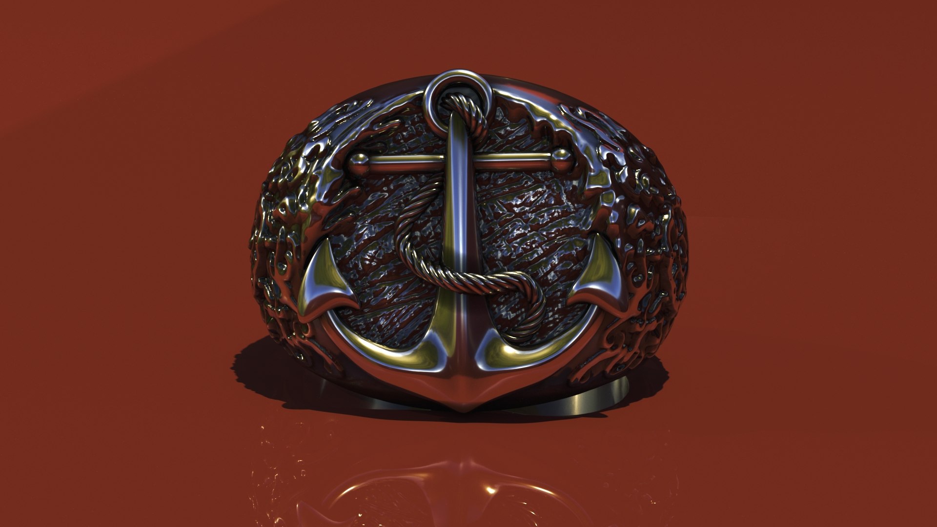 Captains Ring With An Anchor Made Of Silver 3D - TurboSquid 2079174