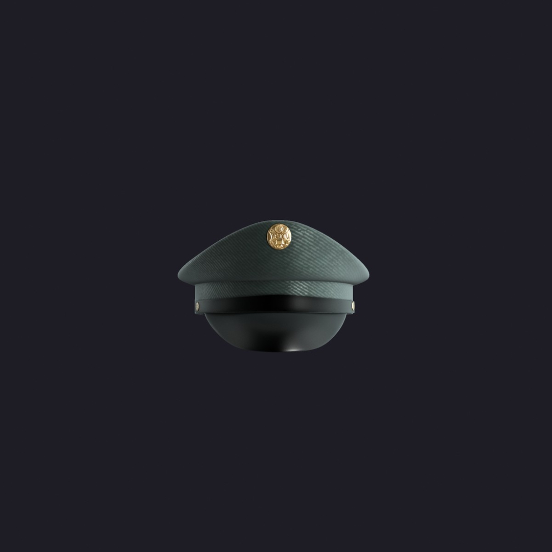 3d model military cap hat