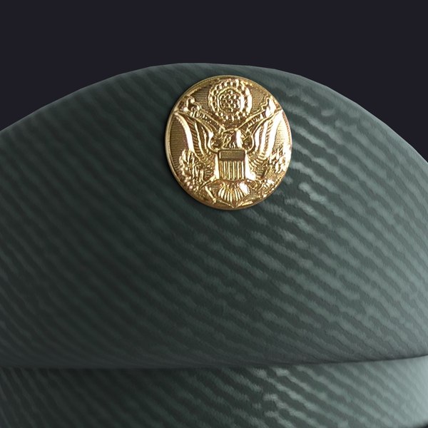 3d model military cap hat