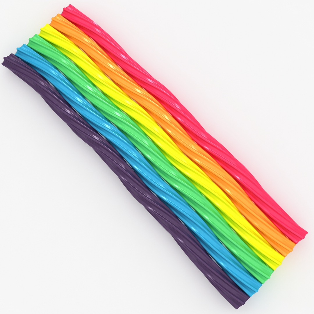 3d model twizzlers rainbow