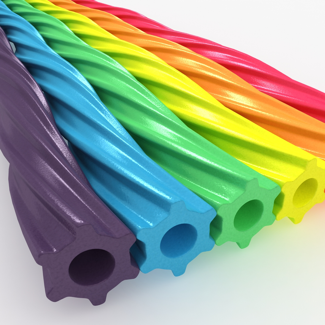 3d model twizzlers rainbow