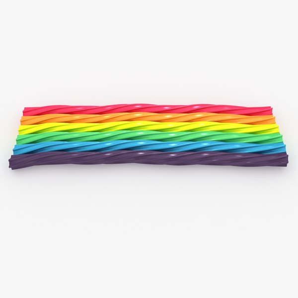 3d model twizzlers rainbow