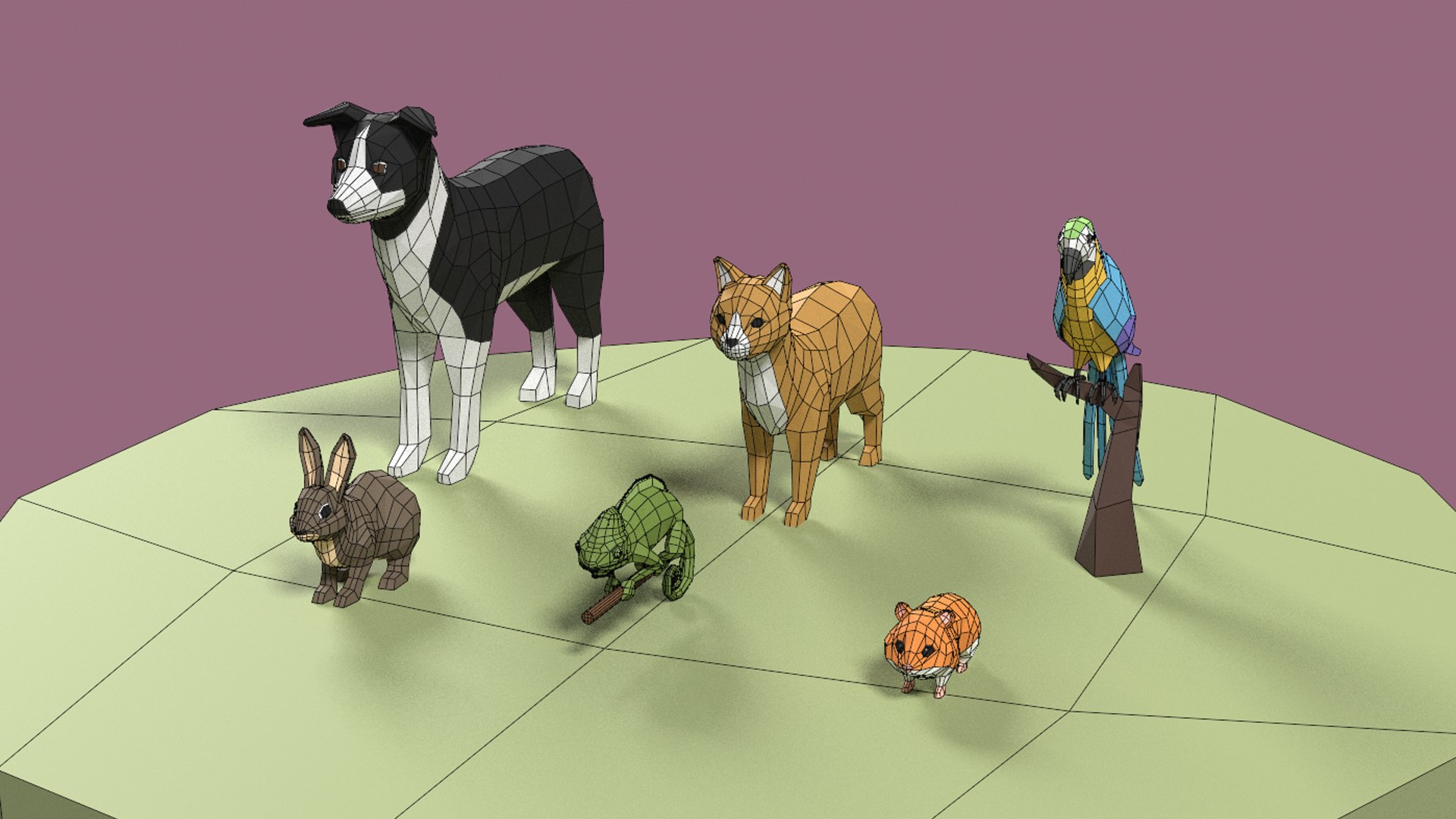 3D Lowpoly Stylized PET Animals Pack Model - TurboSquid 2189261