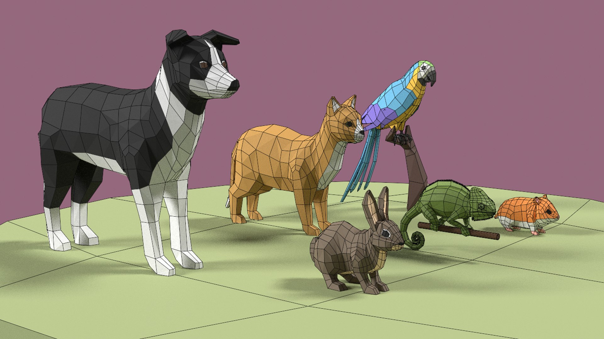 3D Lowpoly Stylized PET Animals Pack Model - TurboSquid 2189261