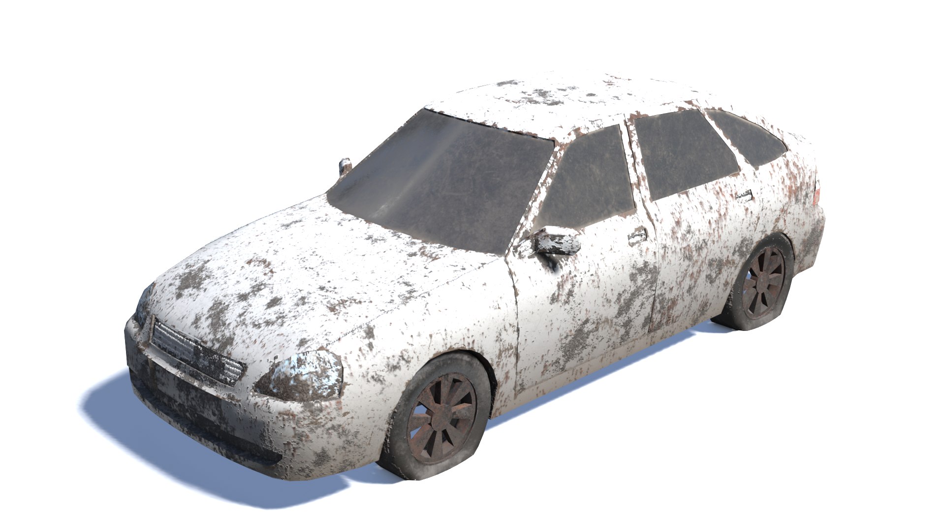 Broken Rusty Car 3D - TurboSquid 1829082