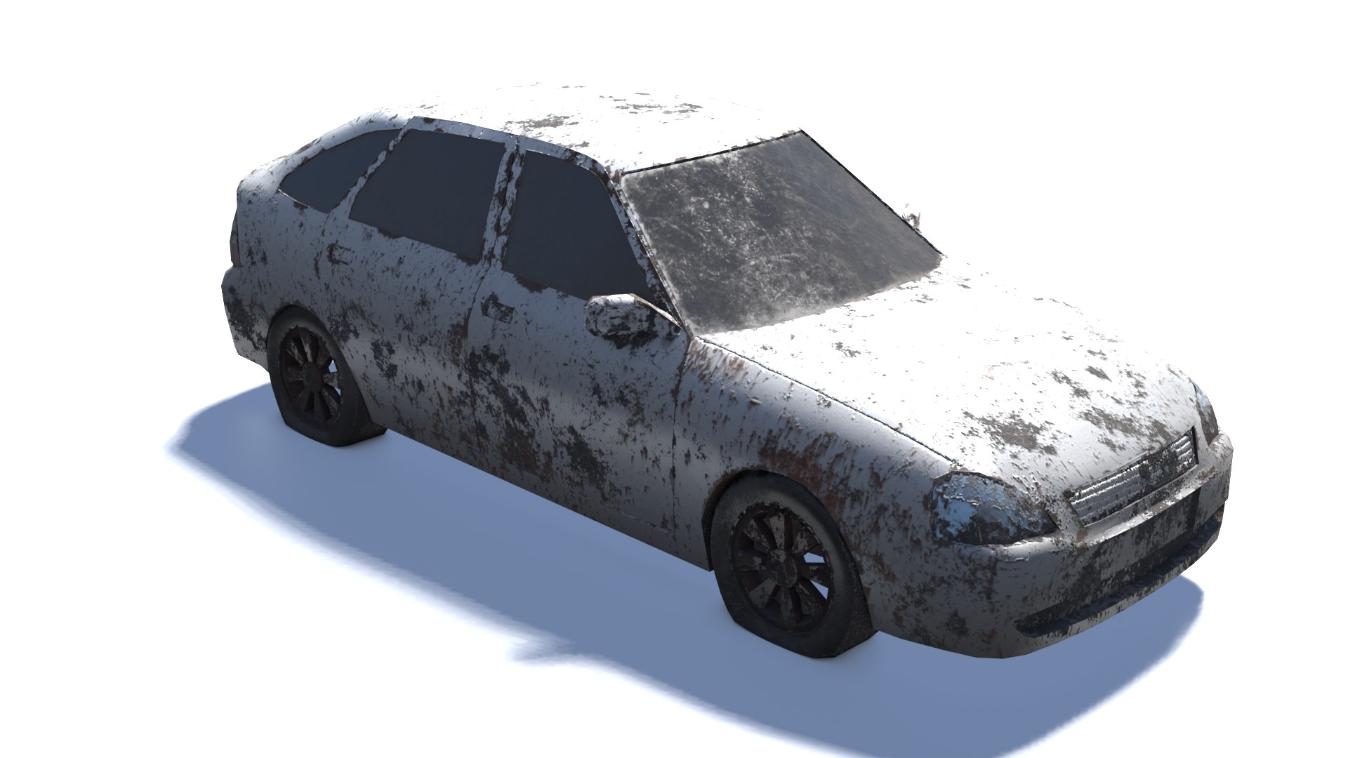 Broken Rusty Car 3D - TurboSquid 1829082