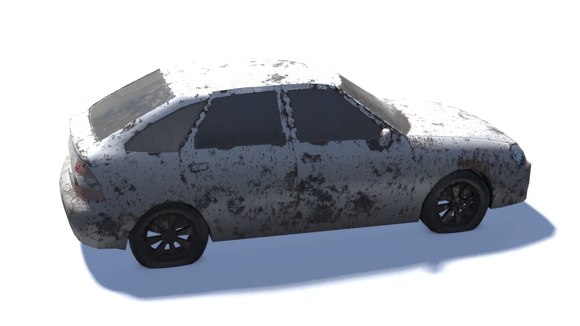 Broken Rusty Car 3D - TurboSquid 1829082