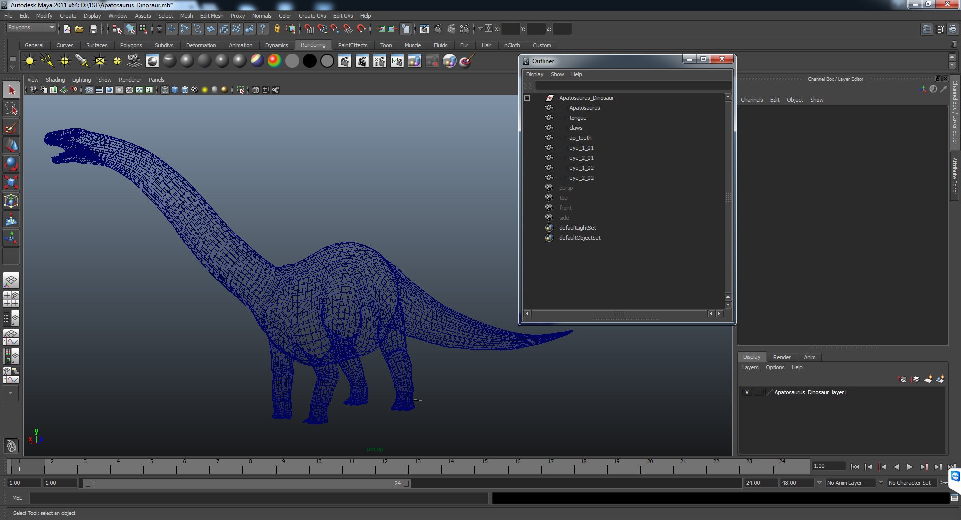 3d apatosaurus dinosaur model