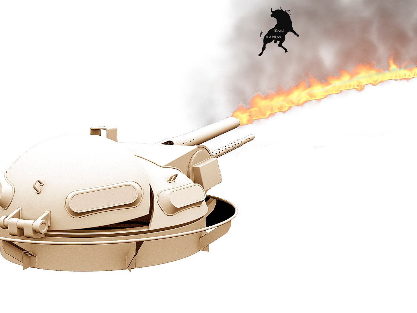 3d Model Flamethrower Turret Zippo