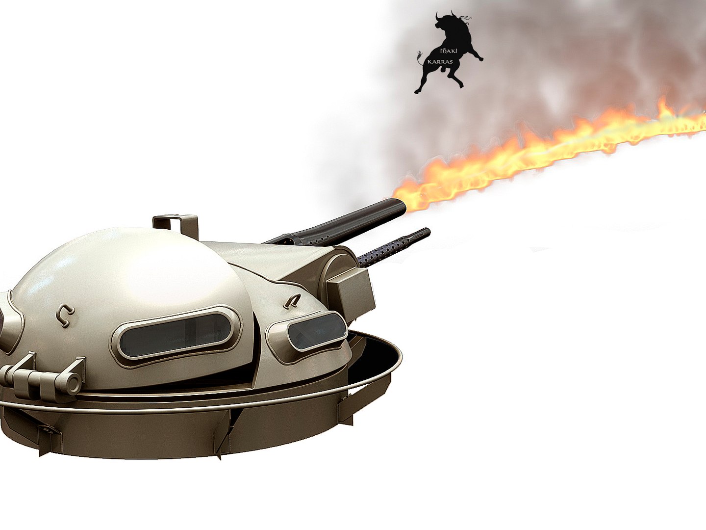 3d Model Flamethrower Turret Zippo