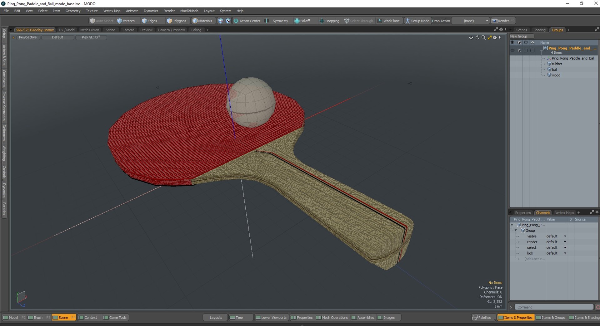 3D Ping Pong Paddle And Ball - TurboSquid 2148541