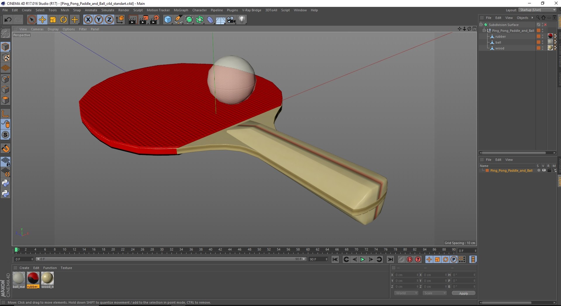 3D Ping Pong Paddle And Ball - TurboSquid 2148541