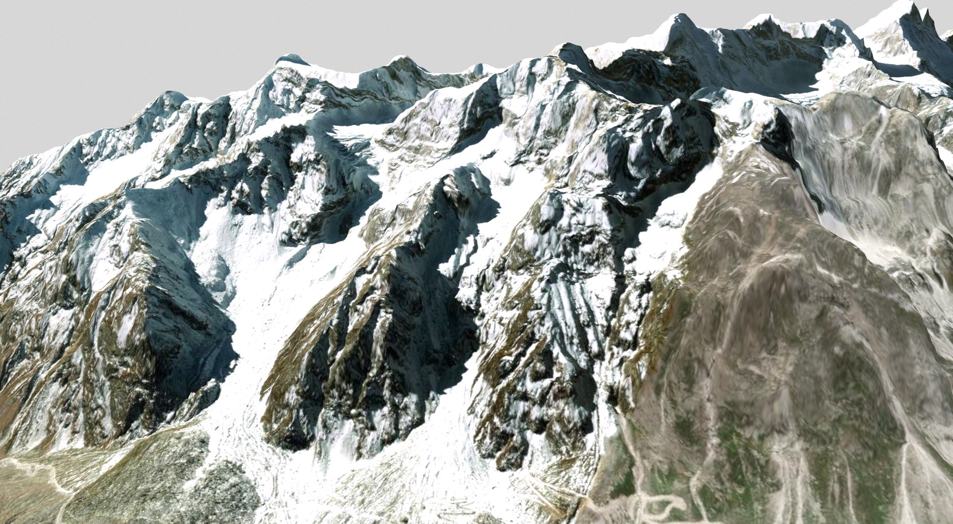 3D Mountain Landscape The Arwa Group Himalayan Peaks - TurboSquid 2358192