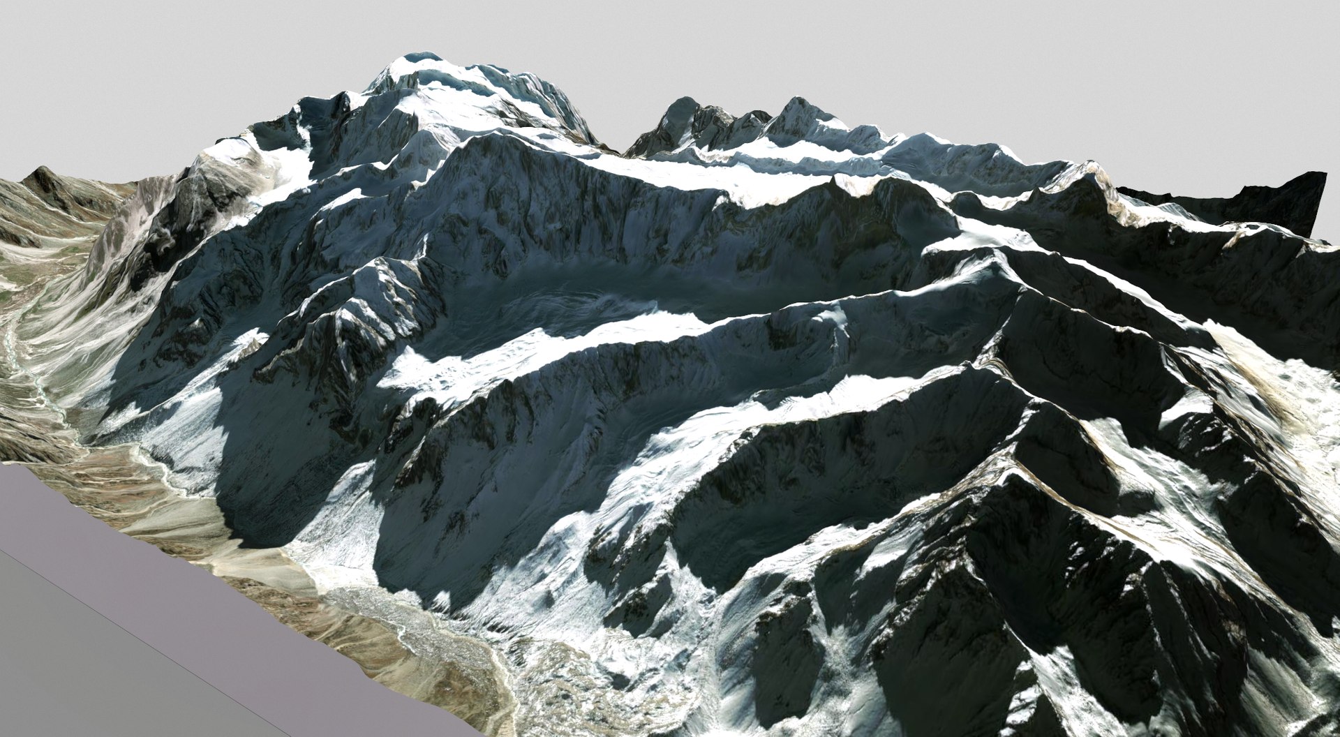3D Mountain Landscape The Arwa Group Himalayan Peaks - TurboSquid 2358192