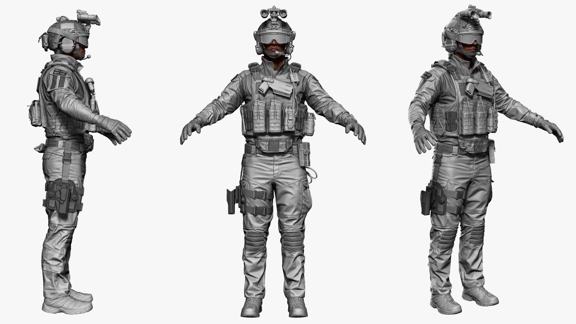Police Tactical Soldier Zbrush 3D Model - TurboSquid 2250989