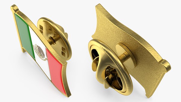 3D mexican flag lapel pin - TurboSquid 1645397