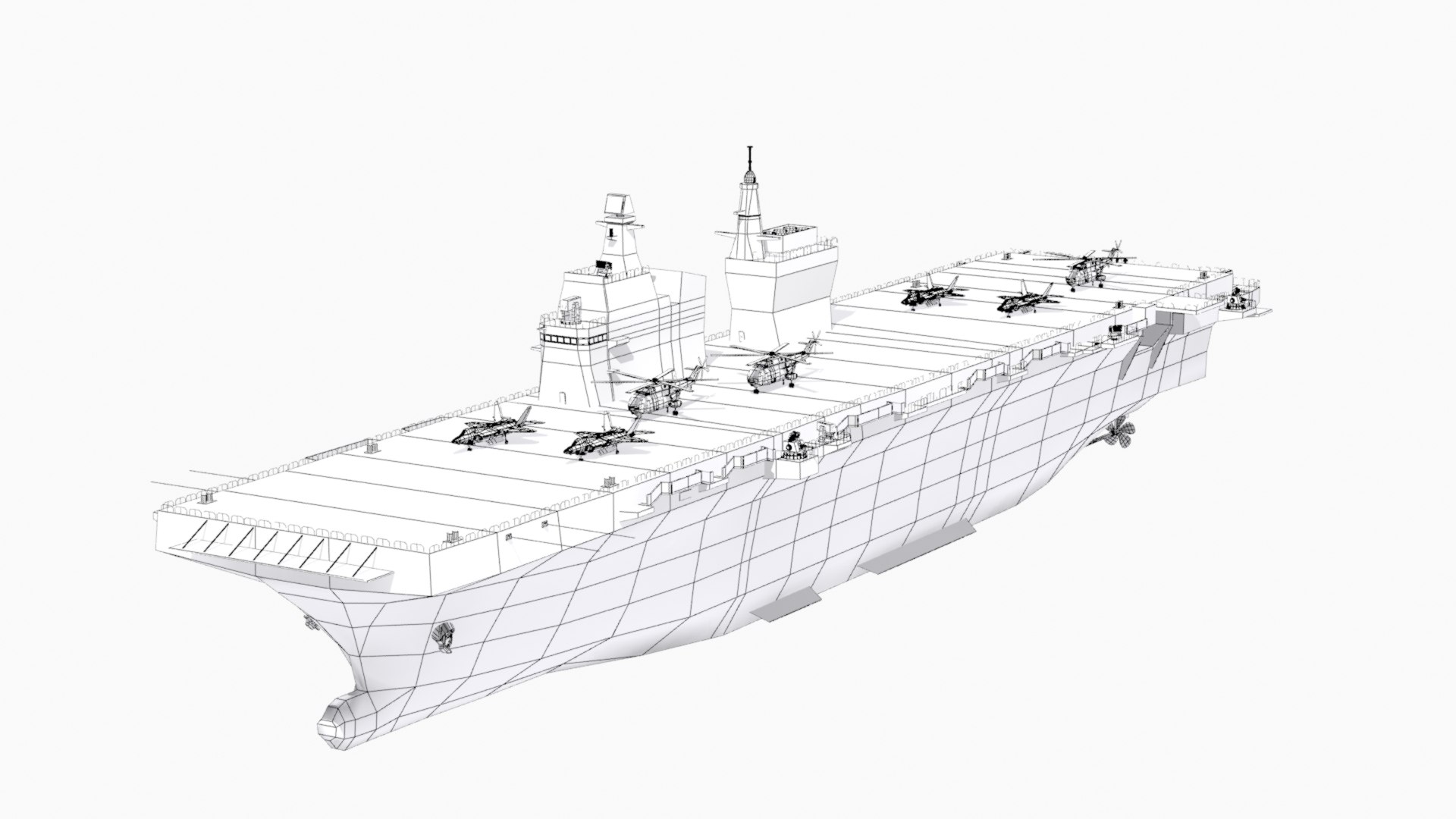3D Chinese Type 076 Amphibious Assault Ship With Aircraft Model ...