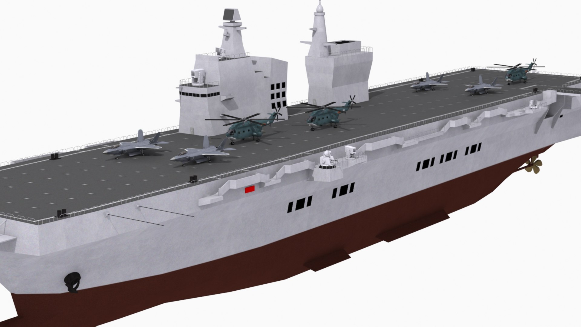 3D Chinese Type 076 Amphibious Assault Ship With Aircraft Model ...