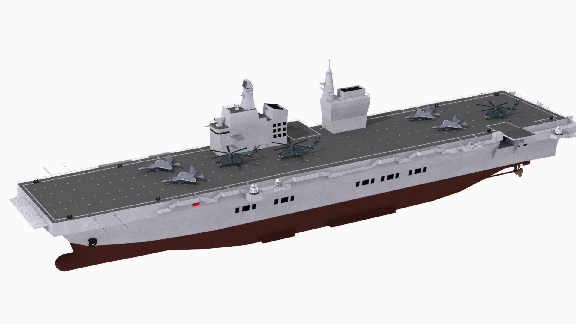 3D Chinese Type 076 Amphibious Assault Ship With Aircraft Model ...