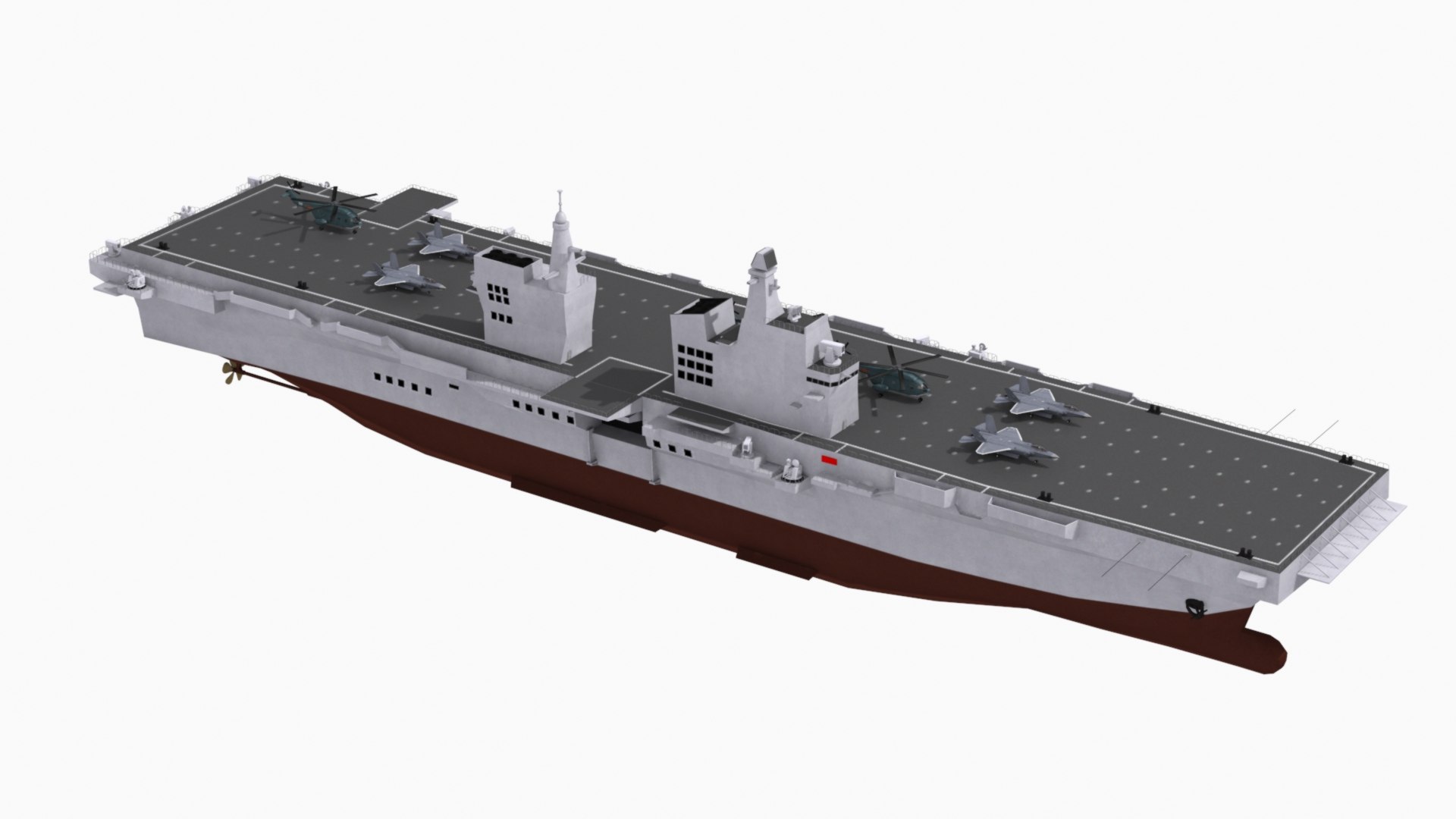 3D Chinese Type 076 Amphibious Assault Ship With Aircraft Model ...
