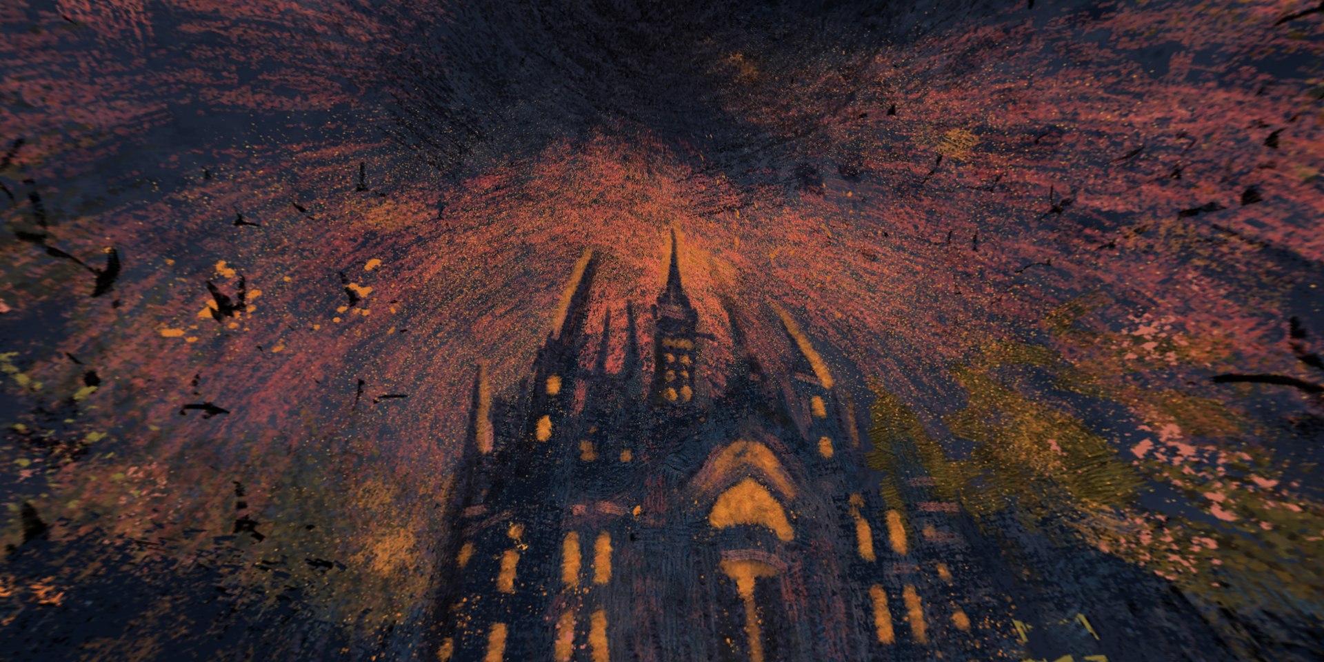 3D 360 VR Panoramic Spooky Castle Equirectangular Handpainted Low-poly ...