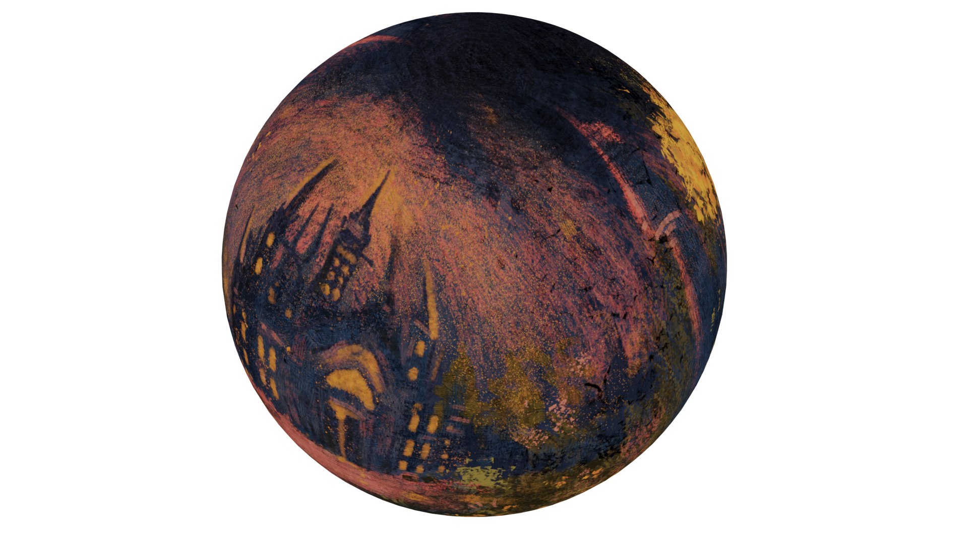 3D 360 VR Panoramic Spooky Castle Equirectangular Handpainted Low-poly ...