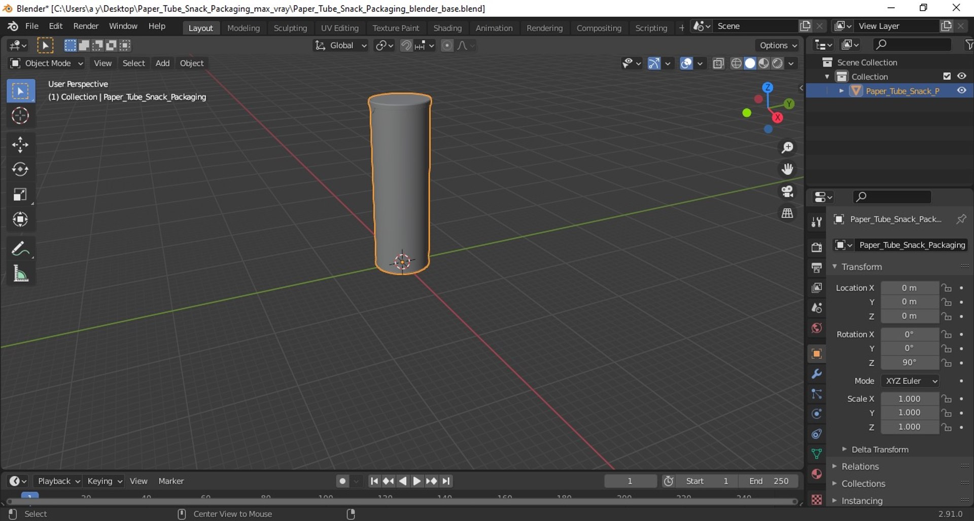 3D Paper Tube Snack Packaging Model - TurboSquid 1743687