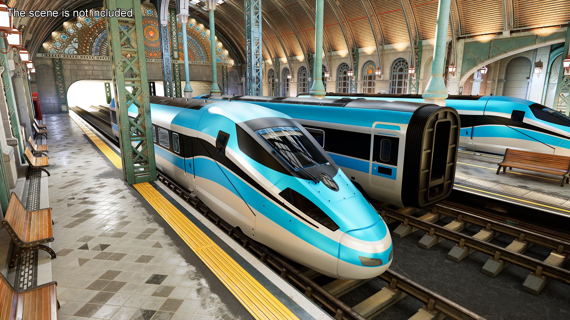 3D Modern Railway Locomotive Blue - TurboSquid 2094448