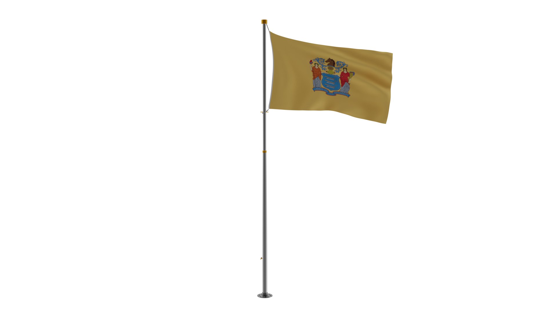 Pole Flag New Jersey 3D - TurboSquid 2282477