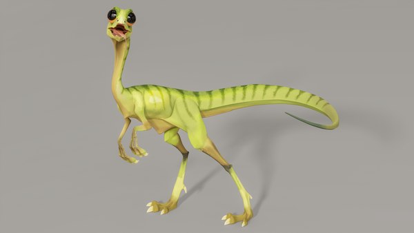 만화 캐릭터 Compy Rigged-공룡 Compsognathus PBR 3D 모델 - TurboSquid 2166588