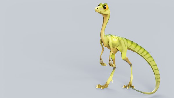 만화 캐릭터 Compy Rigged-공룡 Compsognathus PBR 3D 모델 - TurboSquid 2166588