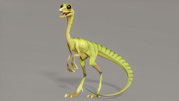만화 캐릭터 Compy Rigged-공룡 Compsognathus PBR 3D 모델 - TurboSquid 2166588