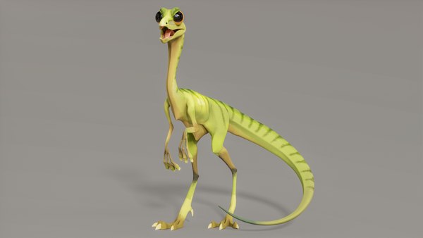 만화 캐릭터 Compy Rigged-공룡 Compsognathus PBR 3D 모델 - TurboSquid 2166588