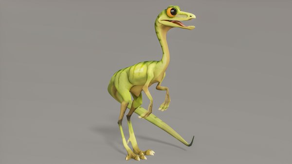 만화 캐릭터 Compy Rigged-공룡 Compsognathus PBR 3D 모델 - TurboSquid 2166588