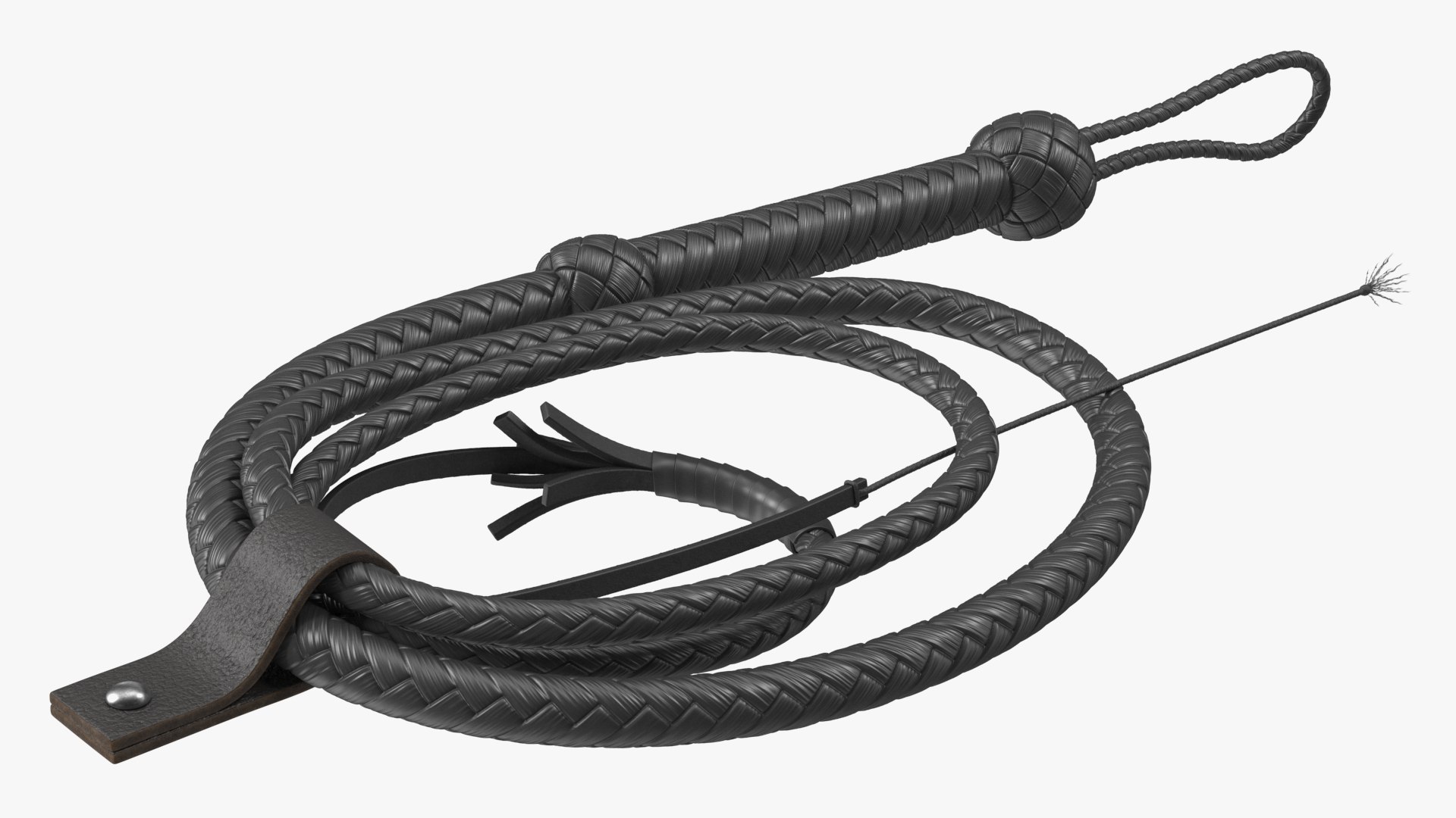 3D Cowboy Black Whip With Holster Model - TurboSquid 2099499
