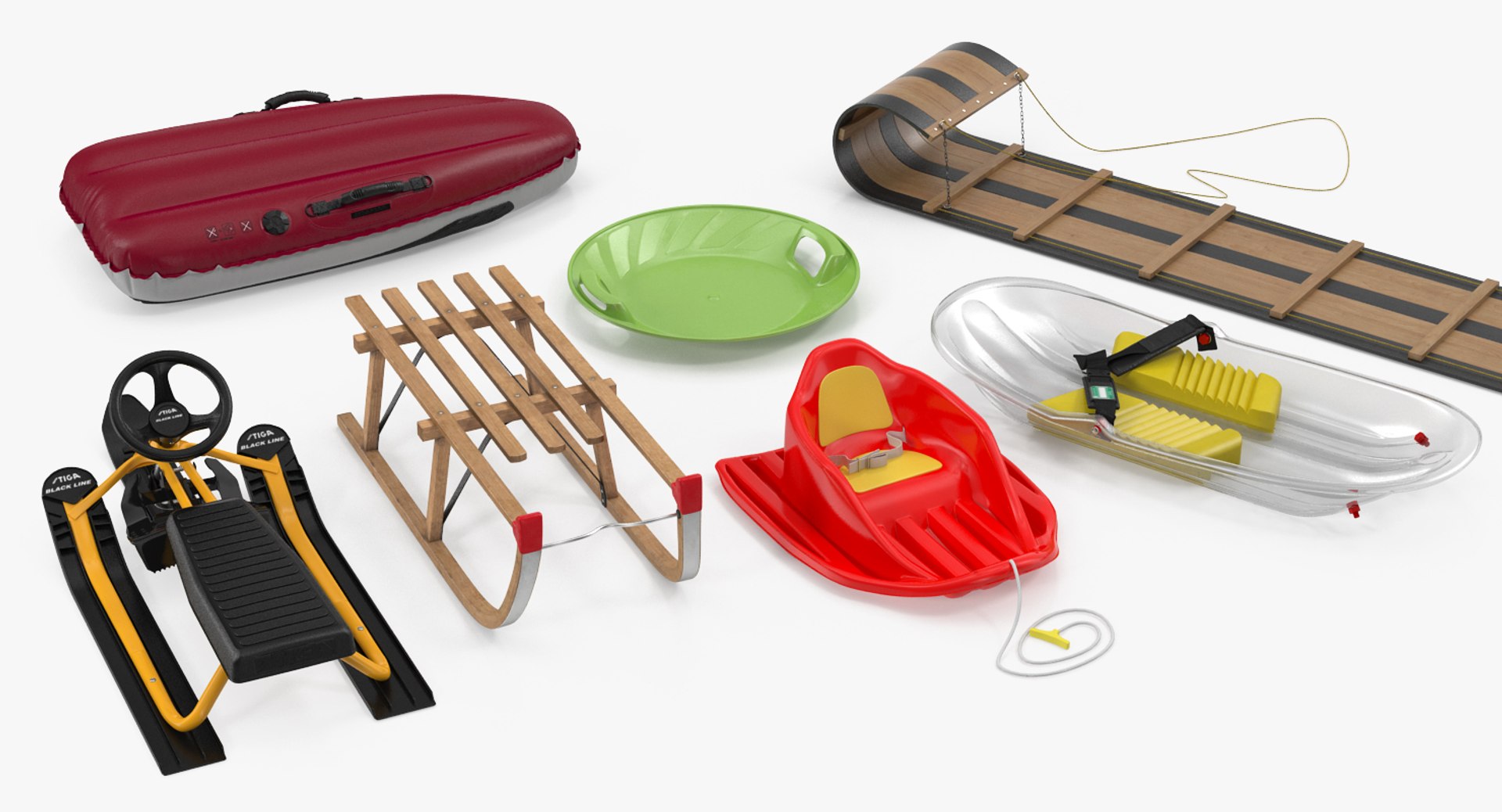 3D Snow Sleds 2 Model - TurboSquid 1182188