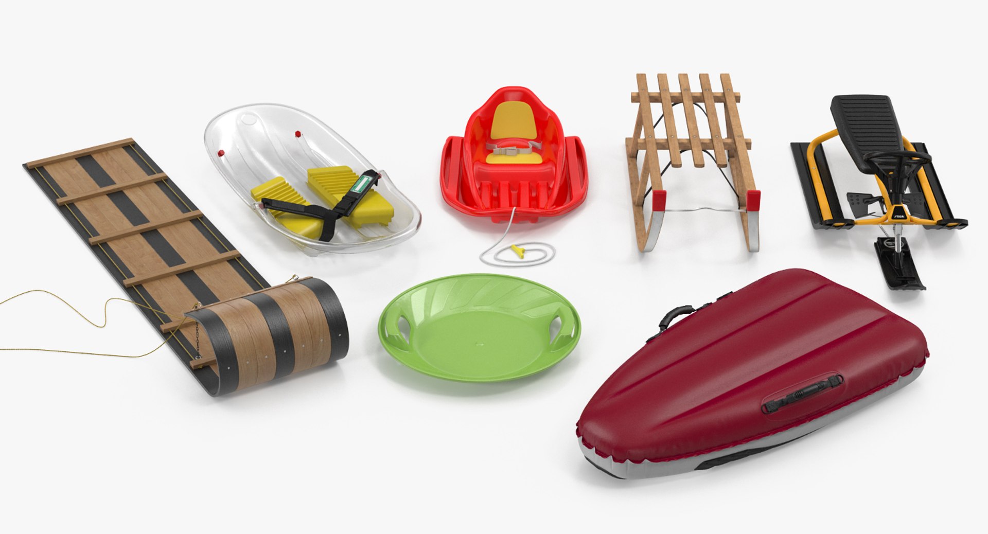 3D snow sleds 2 model - TurboSquid 1182188