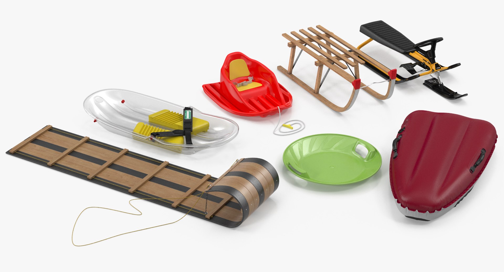 3D Snow Sleds 2 Model - TurboSquid 1182188