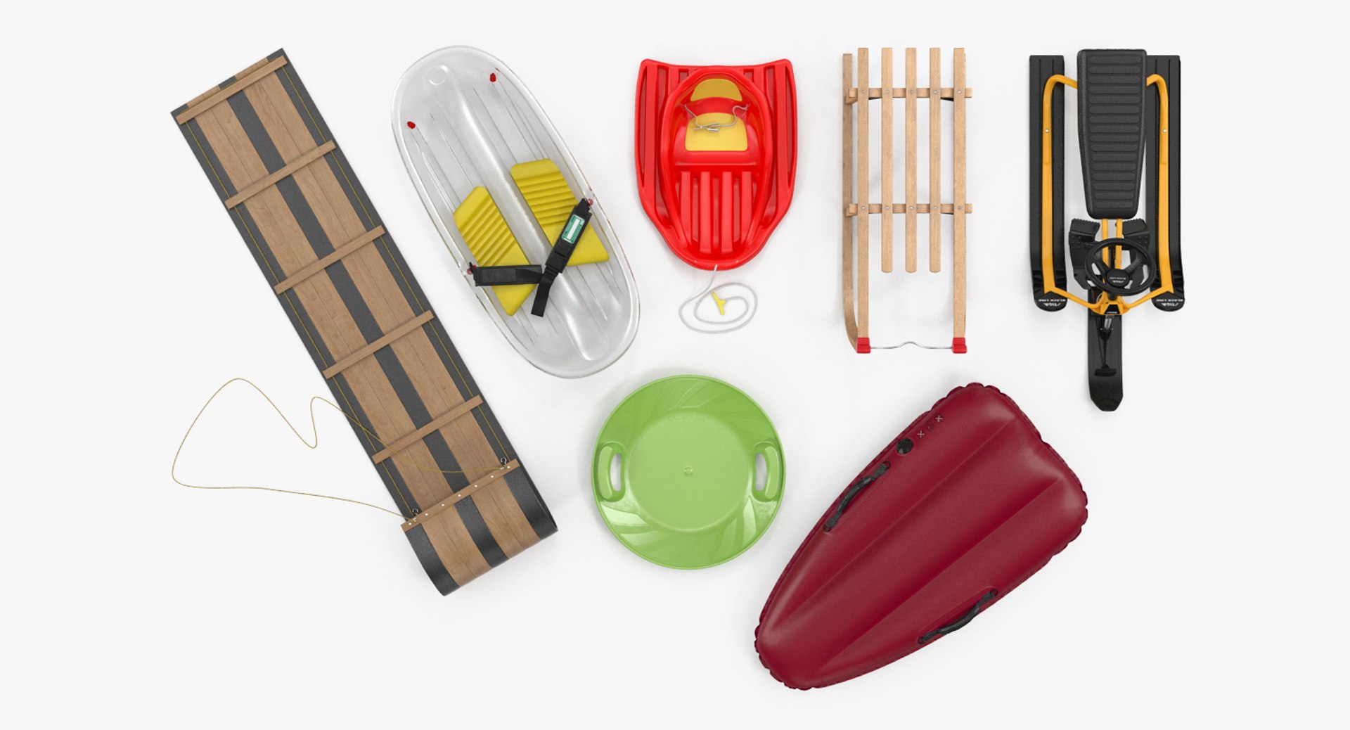 3D snow sleds 2 model - TurboSquid 1182188