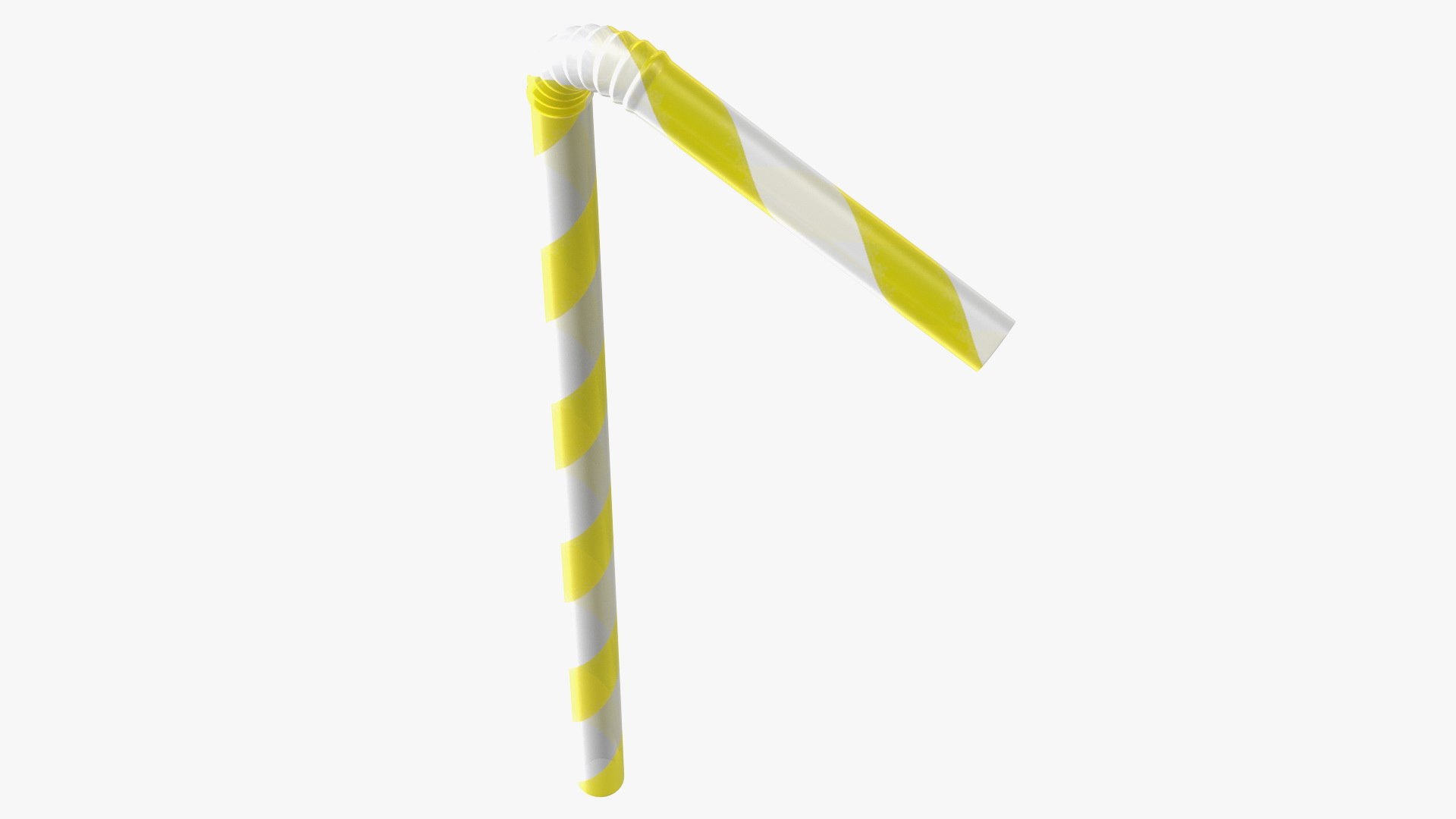 Bendy Plastic Drinking Straw Yellow 3D Model - TurboSquid 1799496