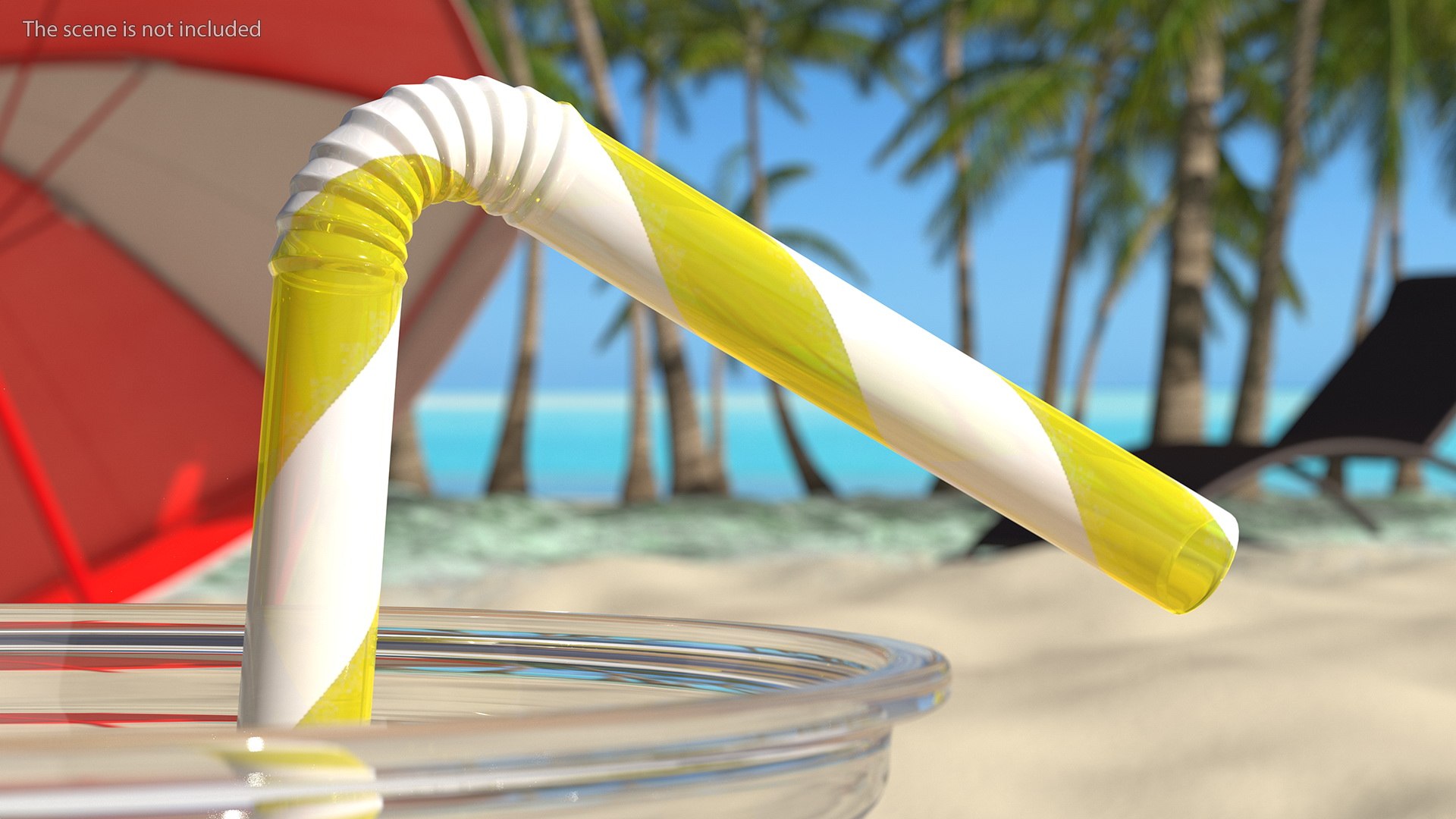 Bendy Plastic Drinking Straw Yellow 3D Model - TurboSquid 1799496